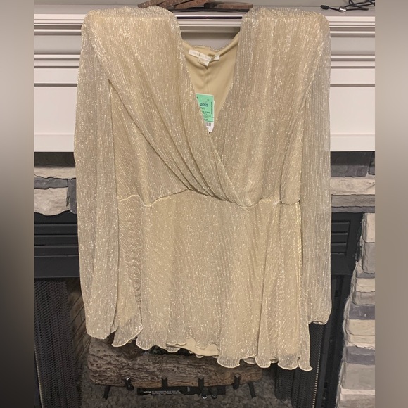 Tops | Gold Glitter Blouse | Poshmark